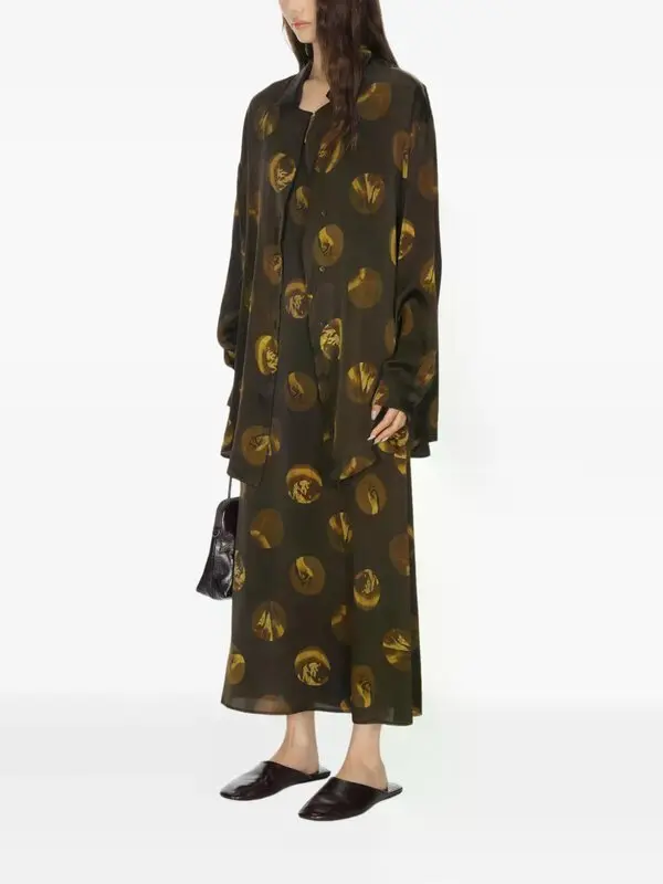 UMA WANG Circular-print Silk-blend Shirt