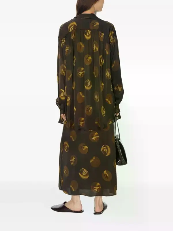 UMA WANG Circular-print Silk-blend Shirt