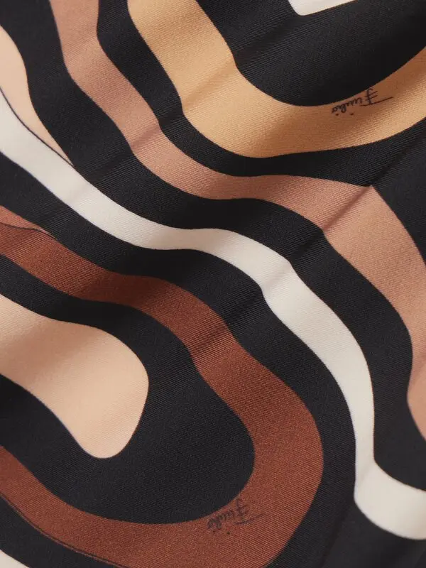 Emilio Pucci Marmo Embellished One-shoulder Printed Swimsuit - Brown