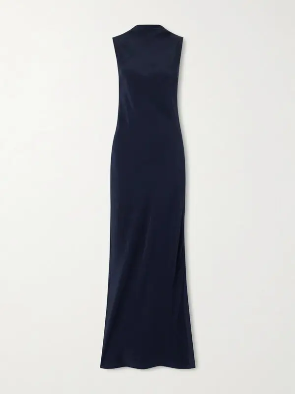 Sir The Label Isla Open-back Silk Crepe De Chine Maxi Dress - Blue