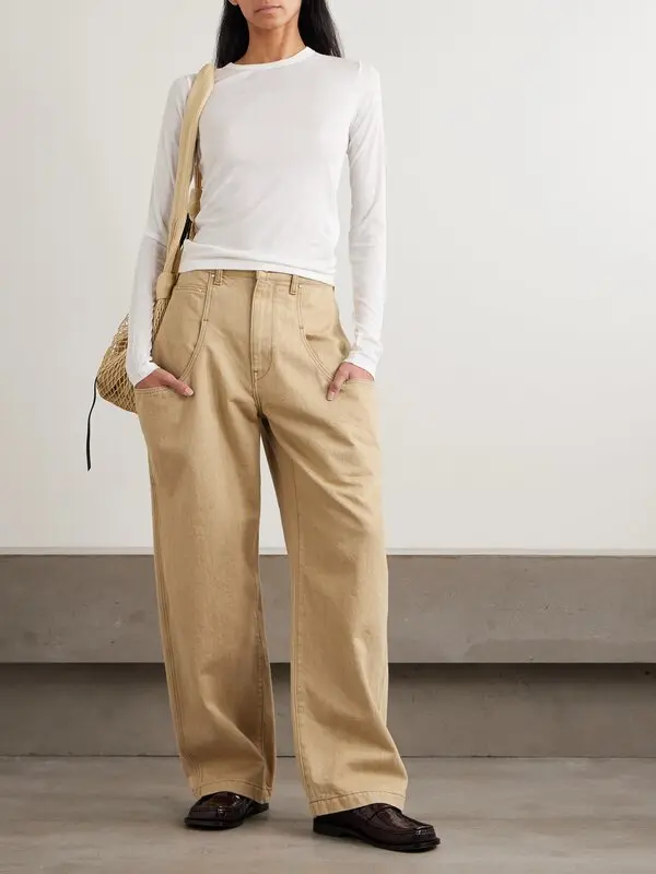 Ossou Lariat Draped Mid-rise Wide-leg Jeans