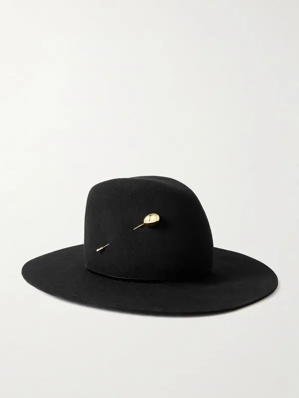 GIGI BURRIS MILLINERY Waverly Wool And Silk-blend Fedora - Black