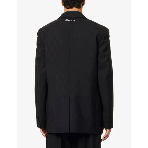 Marni Geometric Jacquard Notch-lapels Wool Jacket