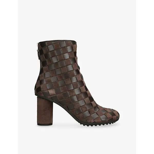 Bottega Veneta Atomic Weave 75 Leather Ankle Boots