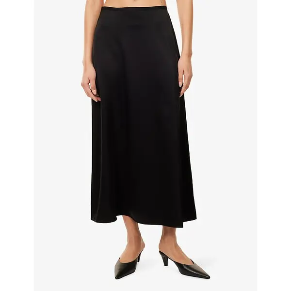 Theory Satin A-line Maxi Skirt