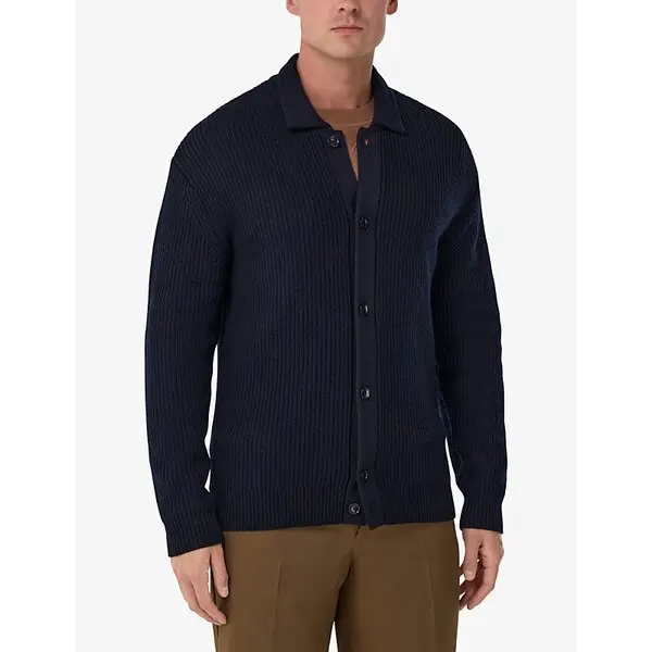Boggi Milano Ribbed Knitted Merino-wool Jacket