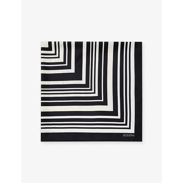 JOSEPH Zenza Striped Silk Scarf - Black/white