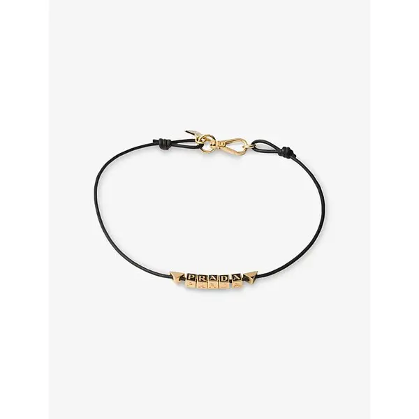 Prada Leather Choker With Logo - Black