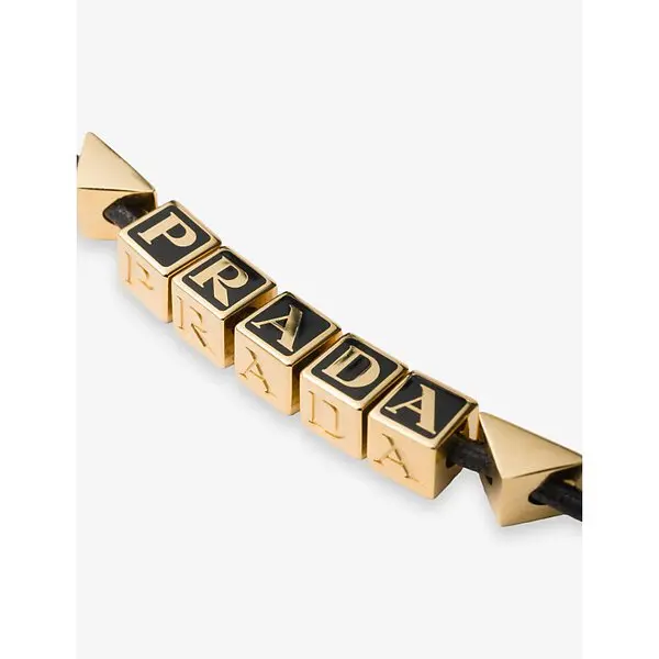 Prada Leather Choker With Logo