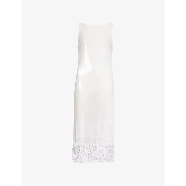 REFORMATION Cherra Fringed Sequin Midi Dress