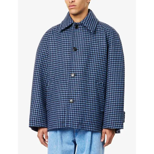 Marni Check-print Relaxed-fit Wool Jacket