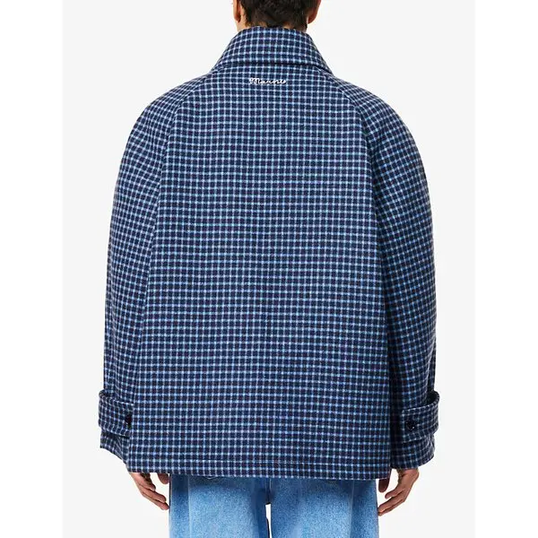 Marni Check-print Relaxed-fit Wool Jacket