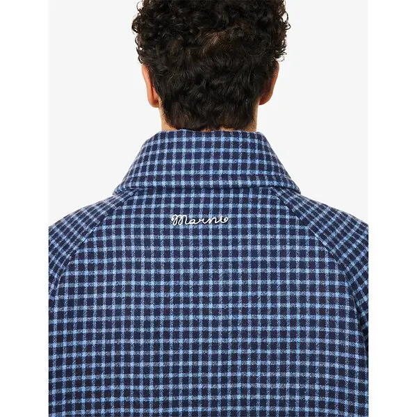 Marni Check-print Relaxed-fit Wool Jacket