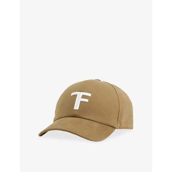 TOM FORD Logo-embroidered Baseball Cap - Khaki + Off White