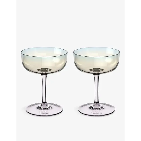 VILLEROY & BOCH Like Pearl Set Of Two Glass Champagne Coupes - One-color