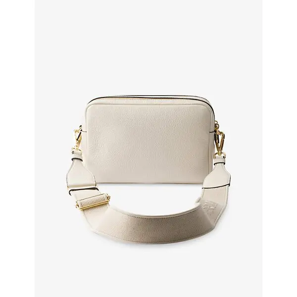 Prada Enamelled Logo Small Leather Cross-body Bag - Powder