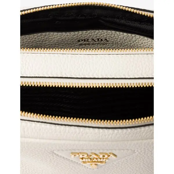 Prada Enamelled Logo Small Leather Cross-body Bag - Powder