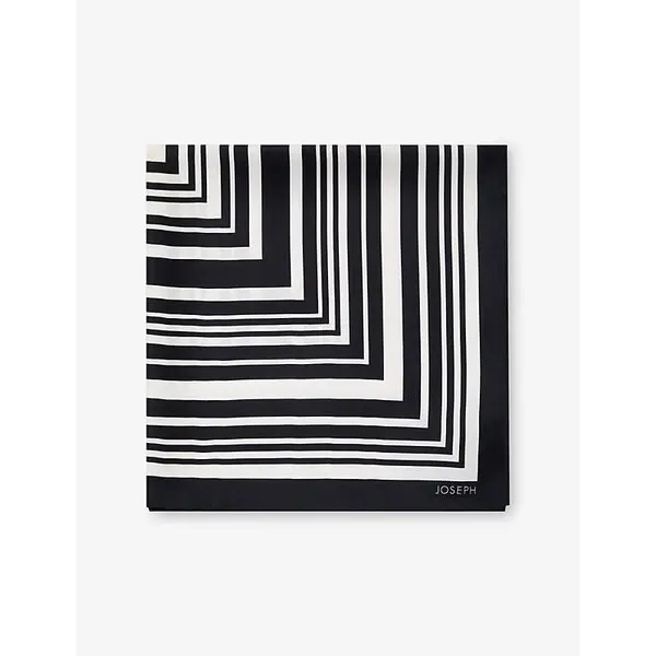 JOSEPH Kenza Stripe Silk Scarf - Black/white