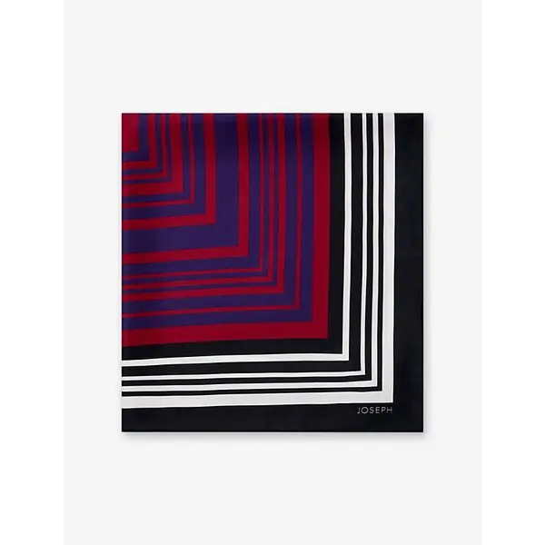 JOSEPH Chilie Striped Silk Scarf - Cherry/violet