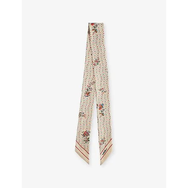 Valentino Garavani Papier Floreal Silk Bandeau Scarf - Burro/multicolor