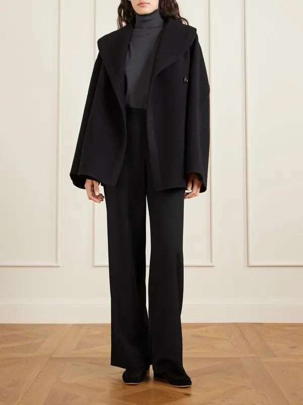THE ROW Roger Wool-crepe Wide-leg Pants