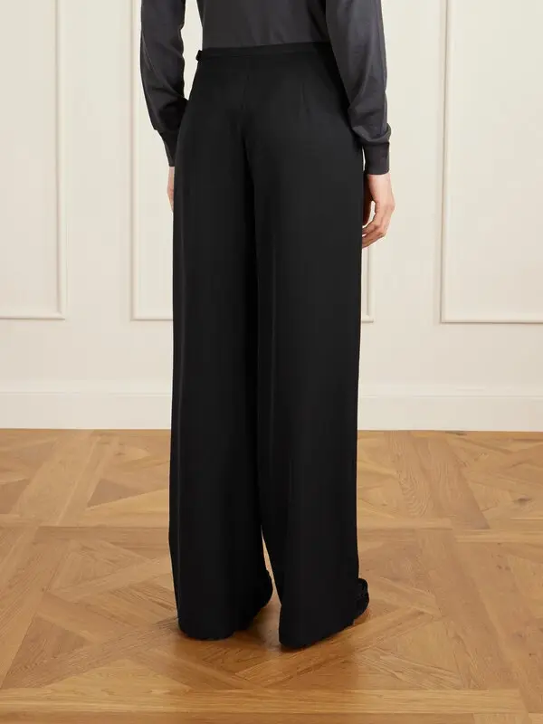THE ROW Roger Wool-crepe Wide-leg Pants
