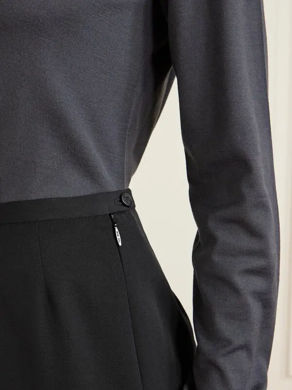 THE ROW Roger Wool-crepe Wide-leg Pants
