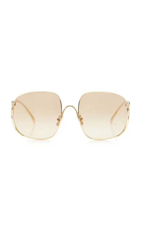Miu Miu Square-frame Metal Sunglasses - Brown