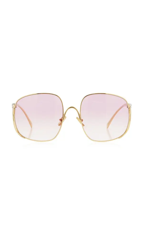 Miu Miu Square-frame Metal Sunglasses - Light Pink