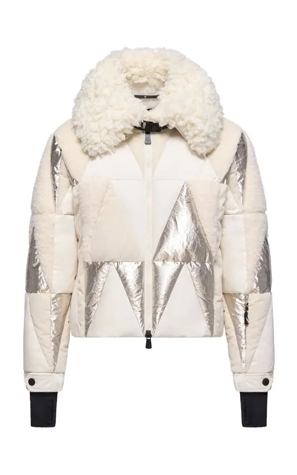 Moncler Pamiers Patchwork Down Ski Jacket - White