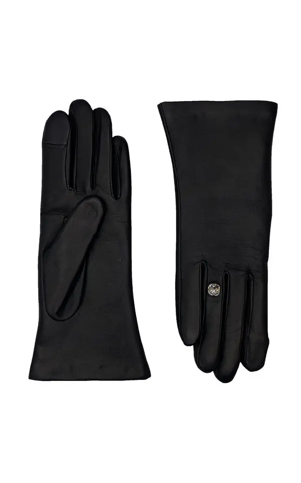 AGNELLE Gem-detailed Leather Gloves