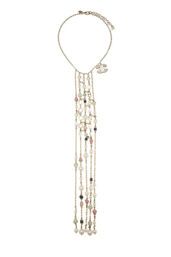 Chanel Gold 'cc' Strand Necklace - Multi