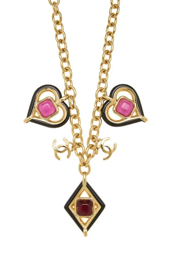 Chanel Gripoix Cc Necklace - Pink