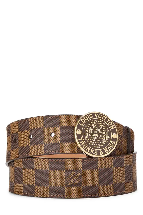 LOUIS VUITTON Damier Ebene Trunks & Bags Belt - Brown
