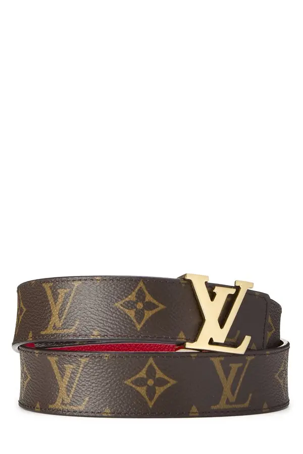 LOUIS VUITTON Monogram Initials Reversible Belt - Red