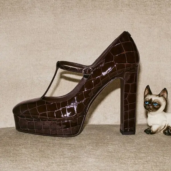 JIMMY CHOO Marene 120 Croc-embossed Leather Mary Jane Pumps - Sambuco