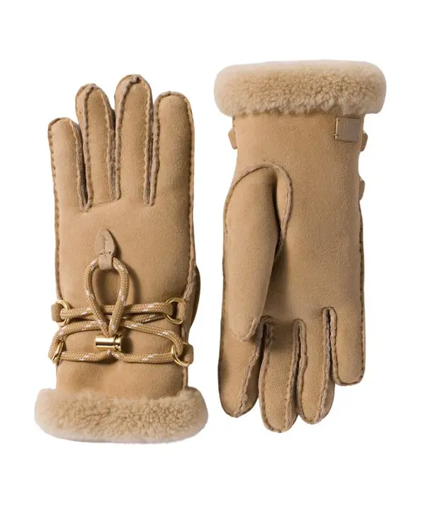 Miu Miu Shearling Gloves - Sand Beige