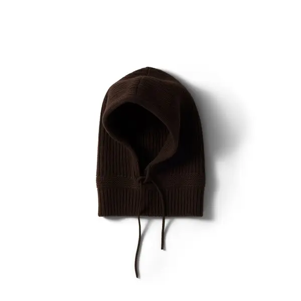 Miu Miu Wool And Cashmere Knit Hood - Dark Brown