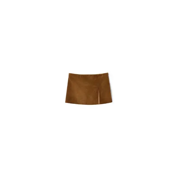 Miu Miu Waxed Suede Leather Miniskirt