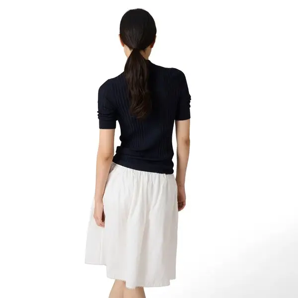 Miu Miu Ribbed Wool Knit Sweater - Navy