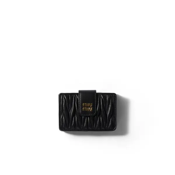 Miu Miu Matelassé Nappa Leather Card Holder - Black