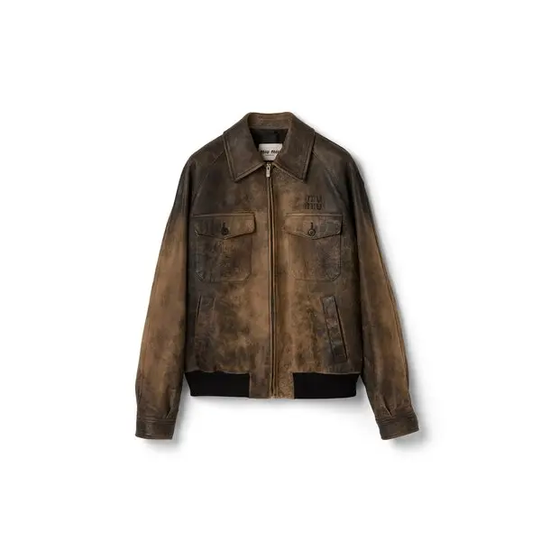 Miu Miu Waxed Suede Leather Jacket