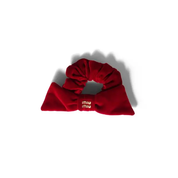 Miu Miu Velvet Scrunchie - Red