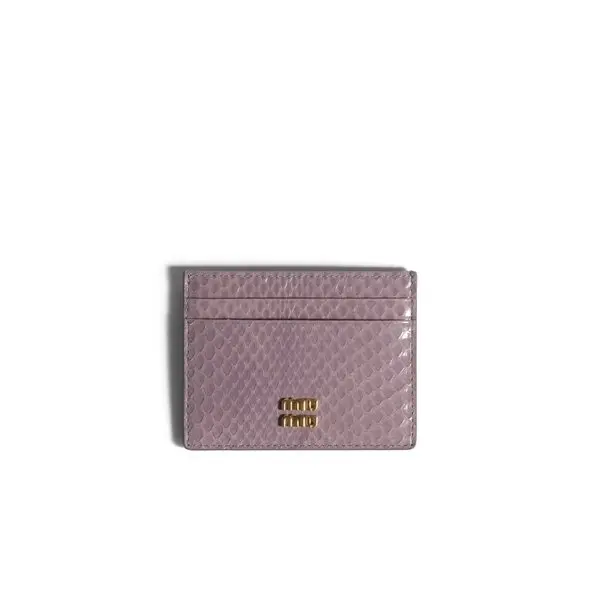 Miu Miu Ayers Leather Card Holder - Wisteria