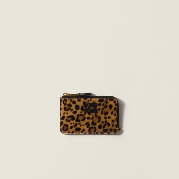 Miu Miu Printed Leather Envelope Card Holder - Honey