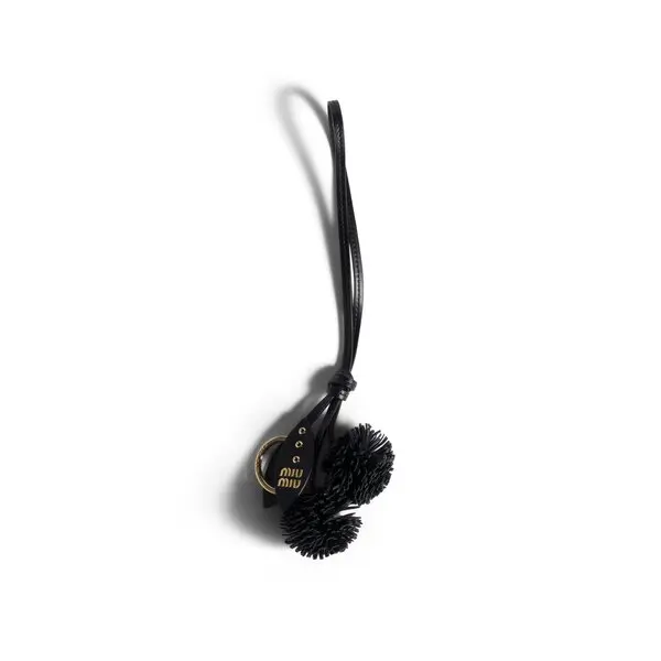 Miu Miu Leather Key Ring - Black
