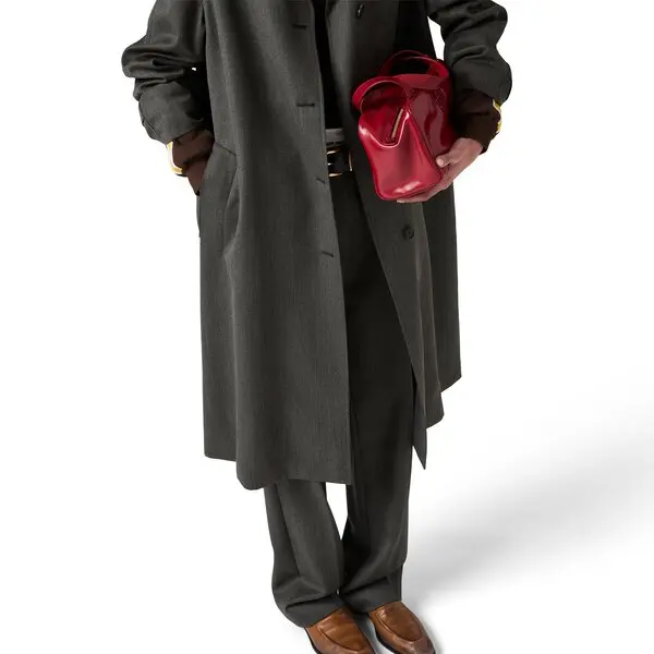 Miu Miu Single-breasted Coat With Embroidered Logo