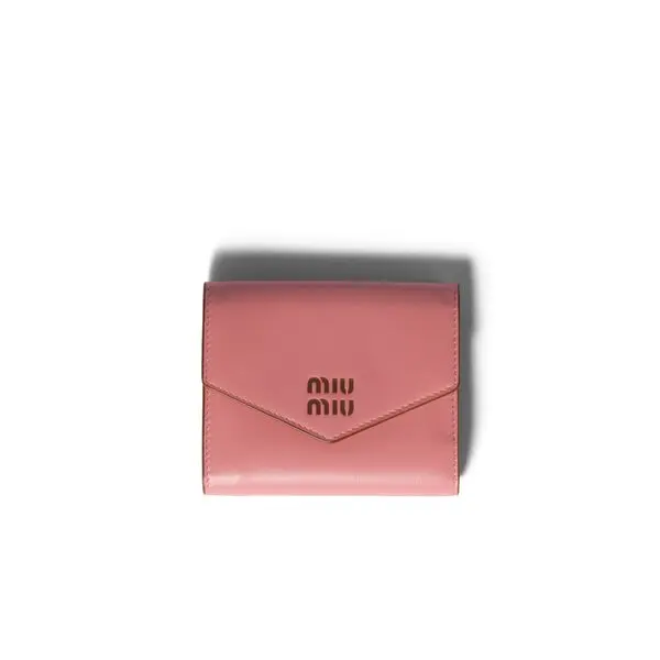 Miu Miu Small Leather Wallet - Camelia/cognac