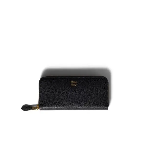 Miu Miu Large Leather Wallet - Black