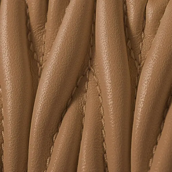 Miu Miu Large Matelassé Nappa Leather Wallet - Caramel